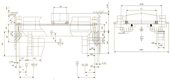 50t dubbele ligger Overhead kranen met twee torsie-vrije vak liggers